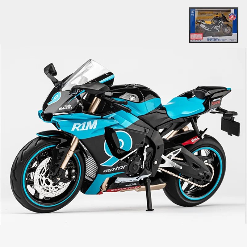 Модель мотоцикла YZF-R1M 1:12 металлическая для детей от 6 лет Blue 9 retail box