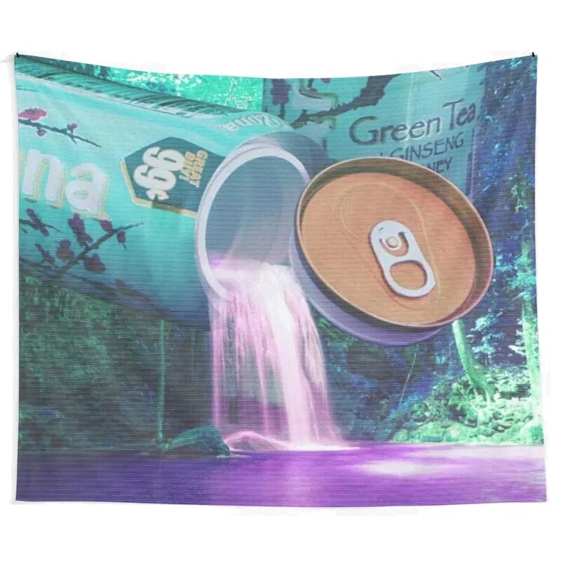 Гобелен Gaslight Gatekeep Girlboss Vaporwave Aesthetic Arizona Green Tea Waterfall 150 x 130cm