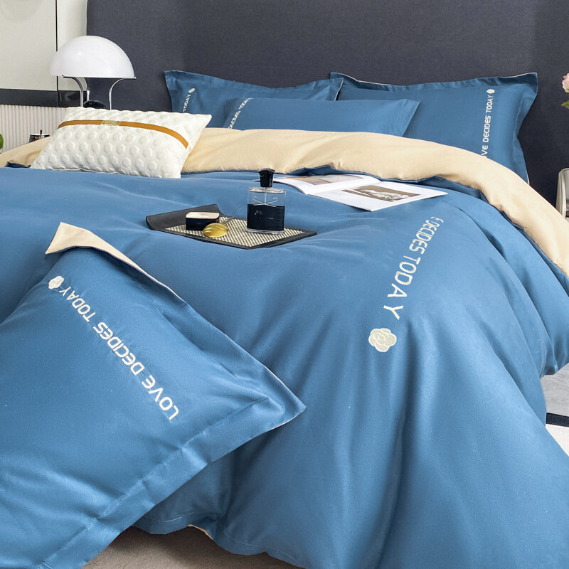 Комплект постельного белья Butterfly-Textile "Шуанпин", с вышивкой, хлопок, 4 предмета