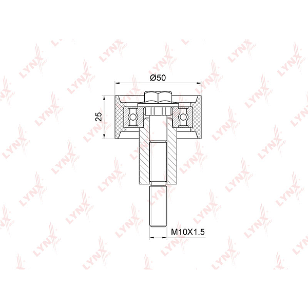 LYNXAUTO pb-3152 (04C109244B / 04C109244D / 04E109244A) ролик направляющий / грм Audi (Ауди) a3 1.0-1.4 12 / a4 1.0-1.4 15 Skoda