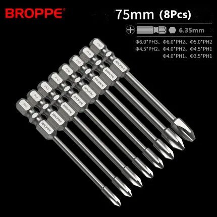 BROPPE магнитные отвертки S2 75/100 мм 75mm(8pcs)