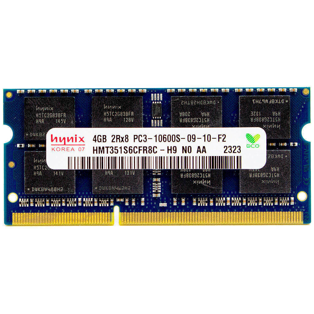 Модуль памяти для ноутбука SODIMM DDR3 4GB PC10600 1333МГц Hynix HMT351S6CFR8C-H9