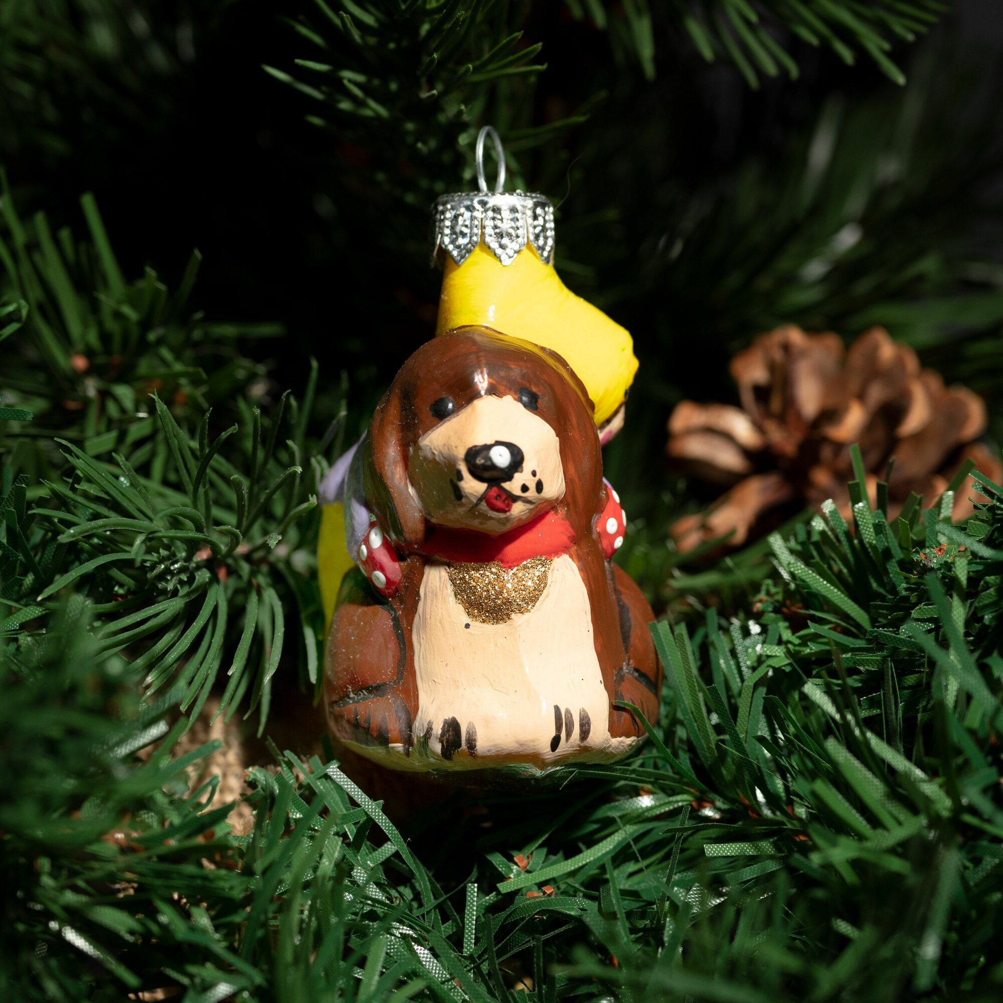 Игрушка на елку Малыш с собачкой 8см