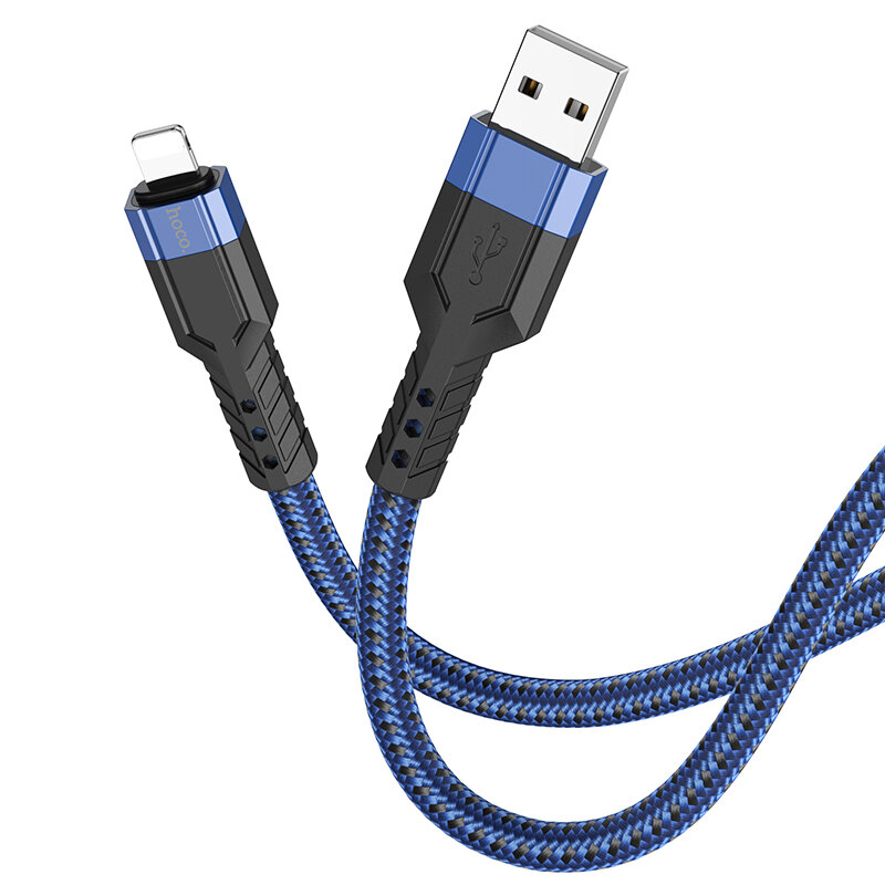 USB дата кабель Lightning, HOCO, U110, 1.2м, синий