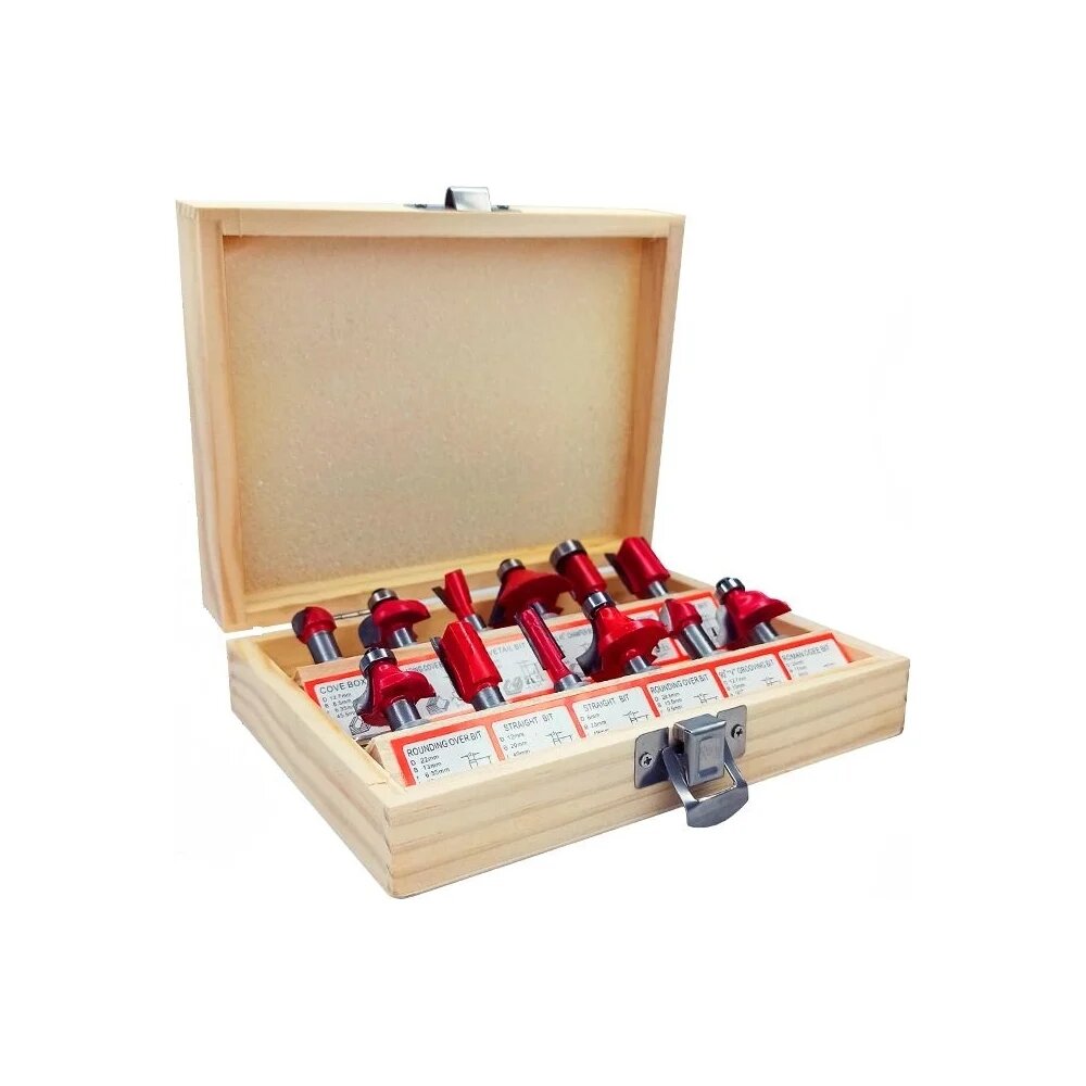 Набор твердосплавных фрез по дереву 12 шт vertextools 05-05-0512