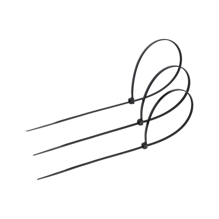 Хомут нейлоновый для стяжки, тундра, 3.6×300 мм, черный, 25