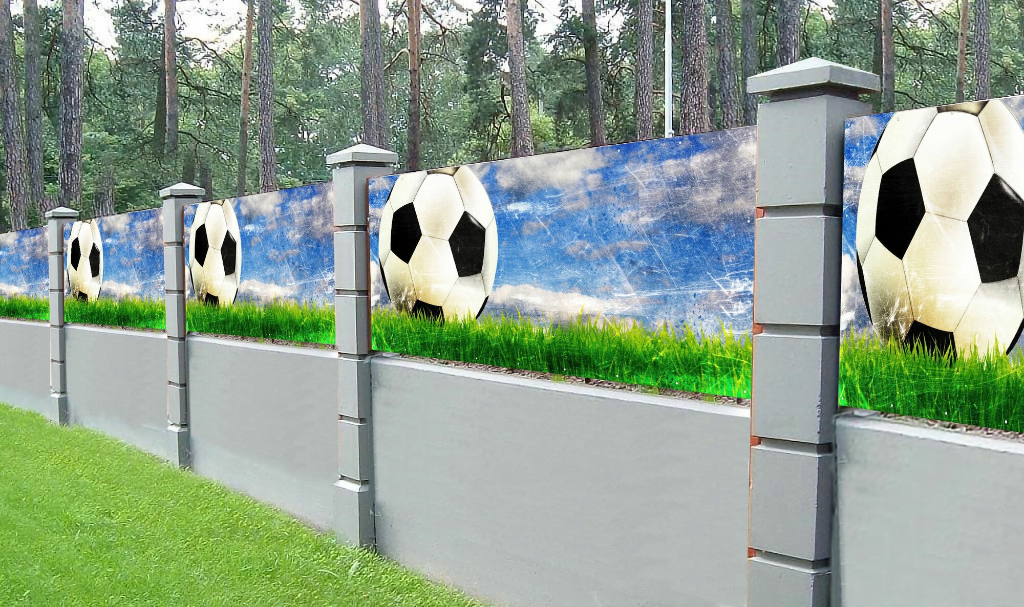 Фотосетка для забора, фасада Фотофасад с люверсами 2,4 х 1 м