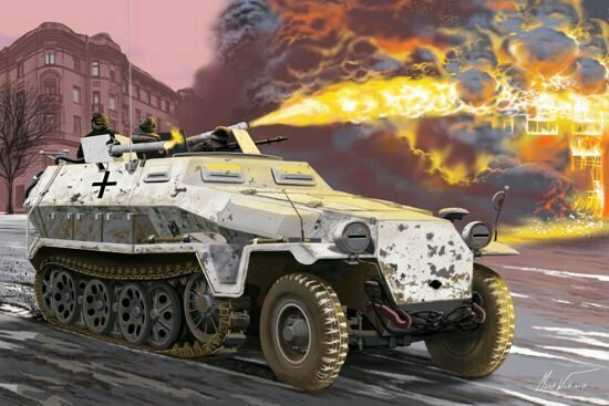 6864 Dragon Бронетранспортер Sd.Kfz 251/16 Ausf.C с огнеметом Масштаб 1/35