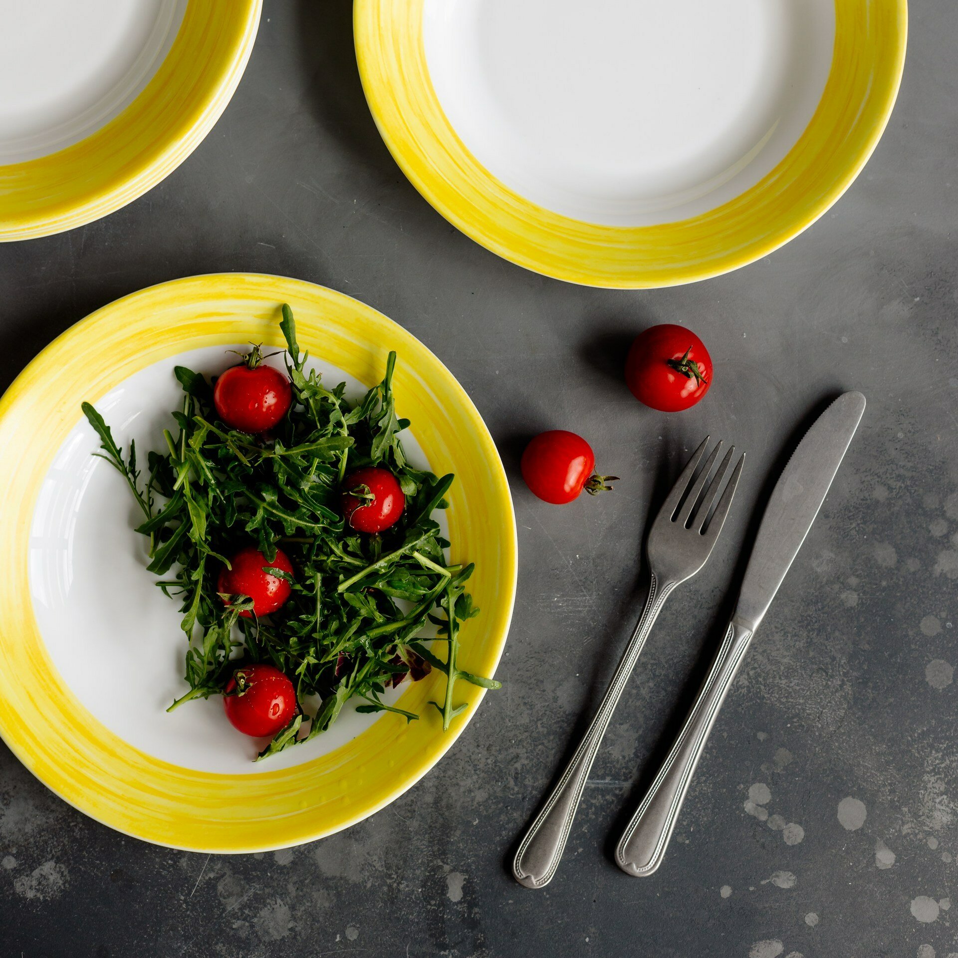 Набор тарелок глубоких диаметр 22,5 см, 6 шт, стеклокерамика, желтый Arcoroc Brush