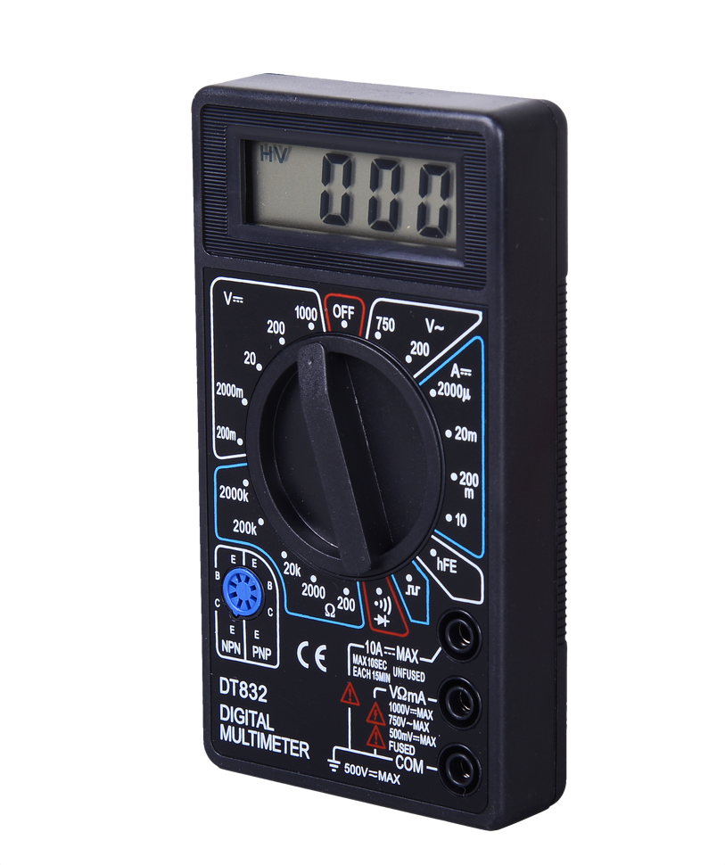 Мультиметр цифровой ТЕК DT 832, постоянное напряжение до 1 кВ