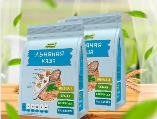 Каша Льняная быстрого приготовления, 2 упаковки по 250 грамм