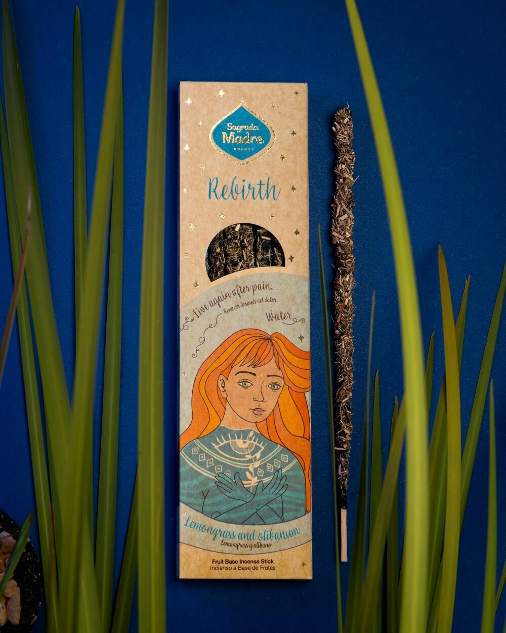 5 Elements Line Incense stick REBIRTH Lemongrass and Olibanum, Sagrada Madre (Благовония серии 5 Элементов вода - возрождение, Саграда Мадре), уп. 6 палочек
