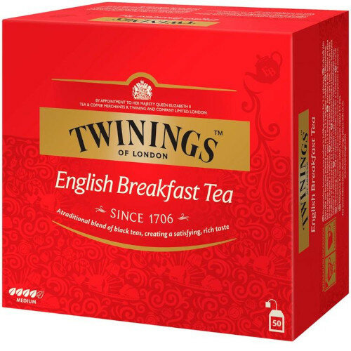 Twinings English Breakfast 50пак x 2г черный чай (TW07890)