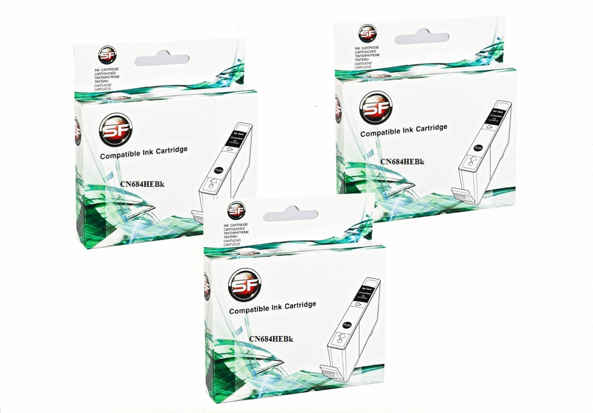 Комплект 3 шт. черных картриджей CN684HE №178XL BK для HP совместимый SuperFine