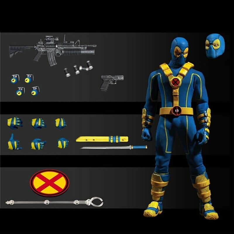 Модель Людей Икс/Дэдпула, 'X-Men, Deadpool', Настоящая одежда, подвижная фигурка, синий,18 см
