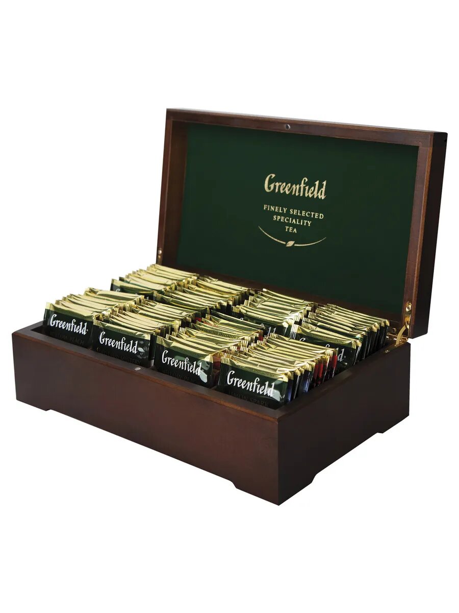 Чай ассорти 8 вкусов в шкатулке, 96 пакетиков