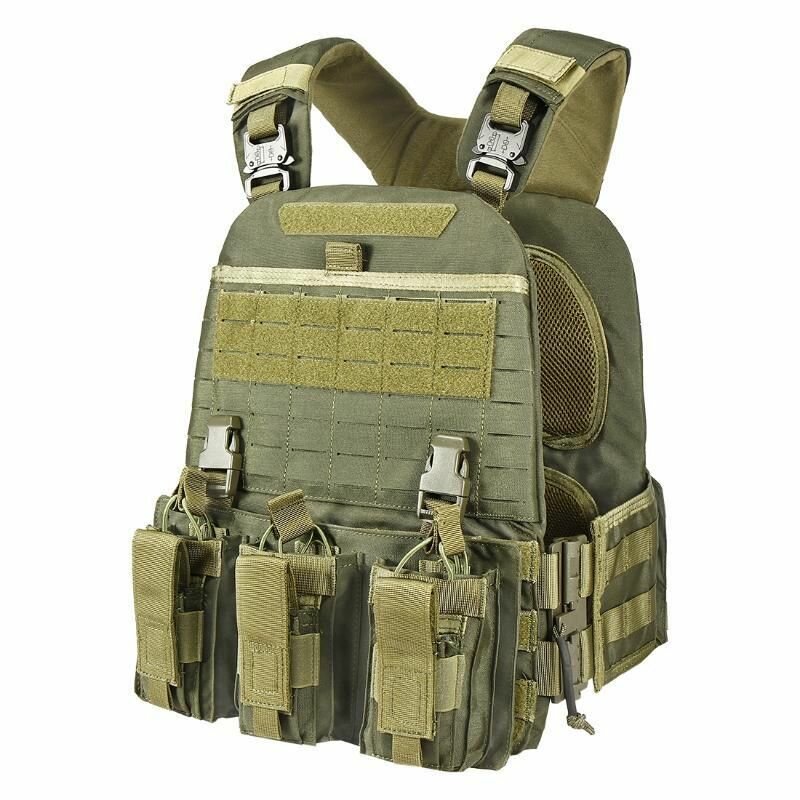 Разгрузочный жилет Yakeda VT-8225 с подсумками MOLLE, зеленый