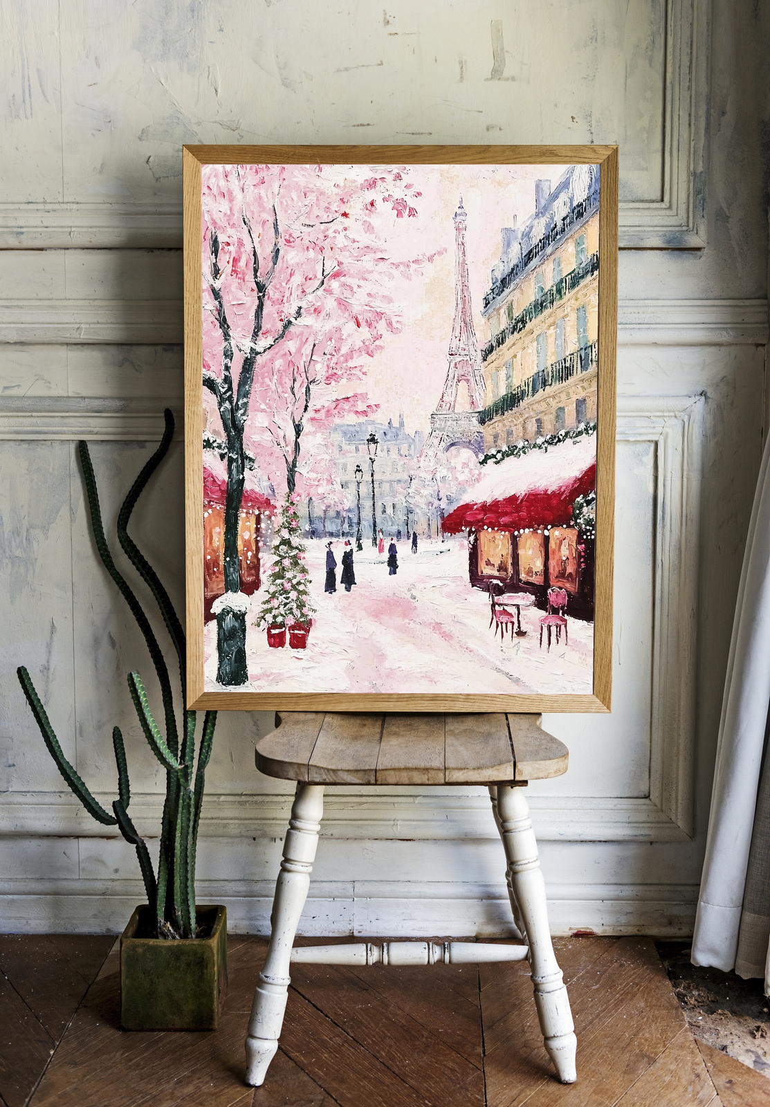 Постер "Зимняя улица Парижа" 40x50 в раме