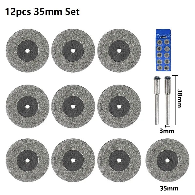XCAN 10 шт. 16-60 мм алмазная пила мини алмазный шлифовальный круг циркулярная пила для вращающегося инструмента Dremel мини отрезной диск, Диски алмазные отрезные, Диски алмазные отрезные для гравера 35mm 12pcs