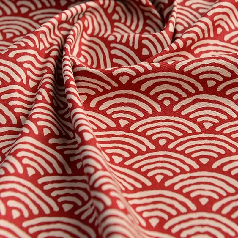 Цветная хлопчатобумажная саржевая ткань fabcdiy для пошива Красный, T042