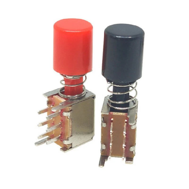 10 шт, прямоугольный кнопочный переключатель, DPDT SPDT SPST