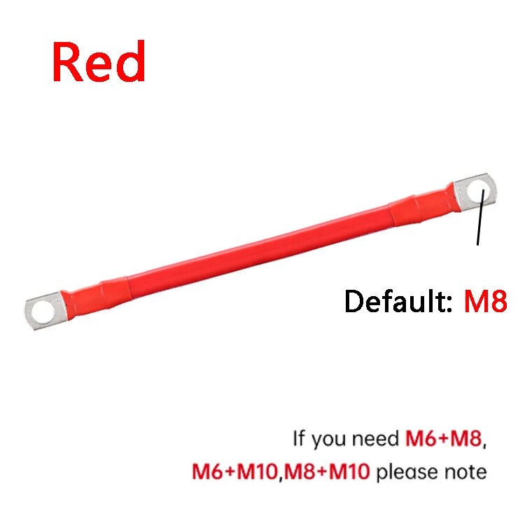 Супермягкий силиконовый соединительный кабель для аккумулятора 8/6/4/2/0AWG с наконечниками из луженой меди M6 M8 M10 для инвертора, батареи, автомобиля, ИБП.