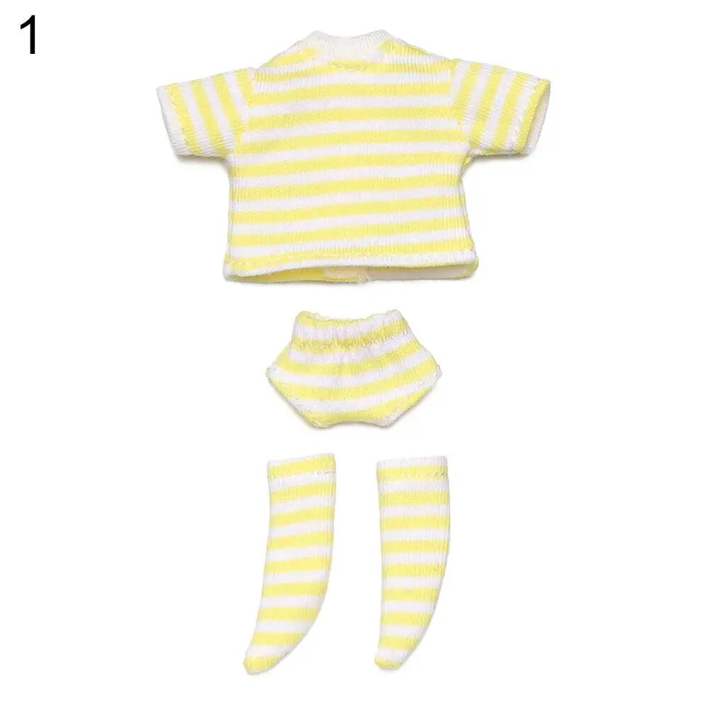 Хлопковая футболка для куклы OB11 Желтый, 1