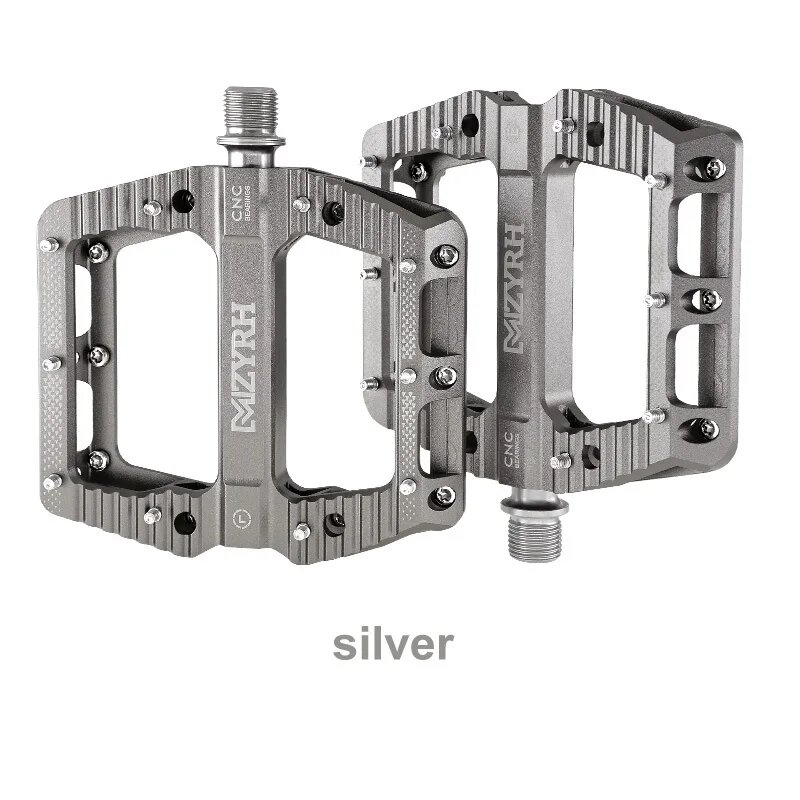 MZYRH педали MZ-327 велосипедные широкие черные алюминиевые Серебряный, MZ-327 silver