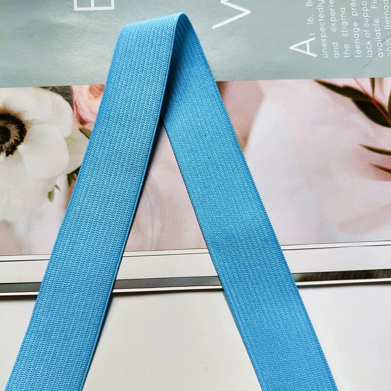20 мм 25 мм цветная высокоэластичная швейная резинка, используемая для украшения одежды, обуви, шапок и ремней, аксессуары для самостоятельного изготовления, 2 ярда/партия Голубой, 25mm 2y, Light blue