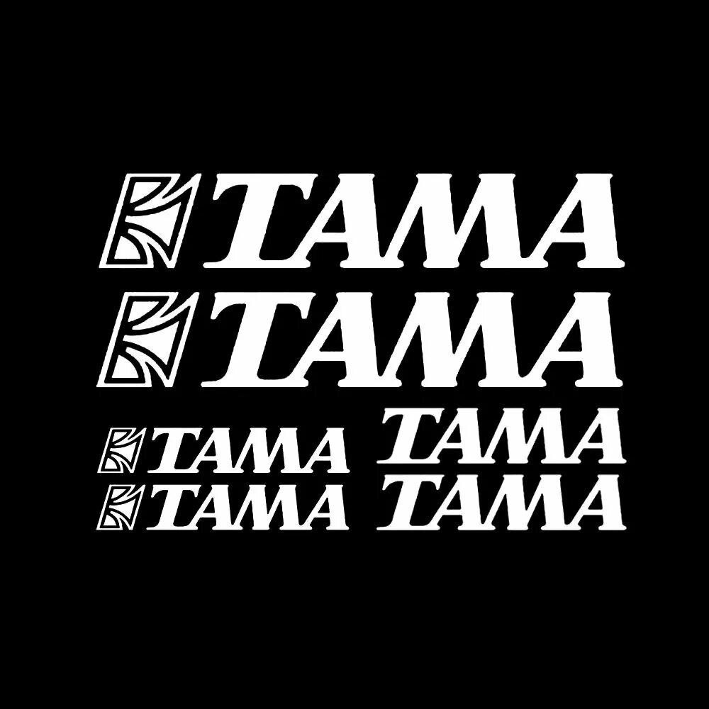 Наклейка логотип TAMA, белый