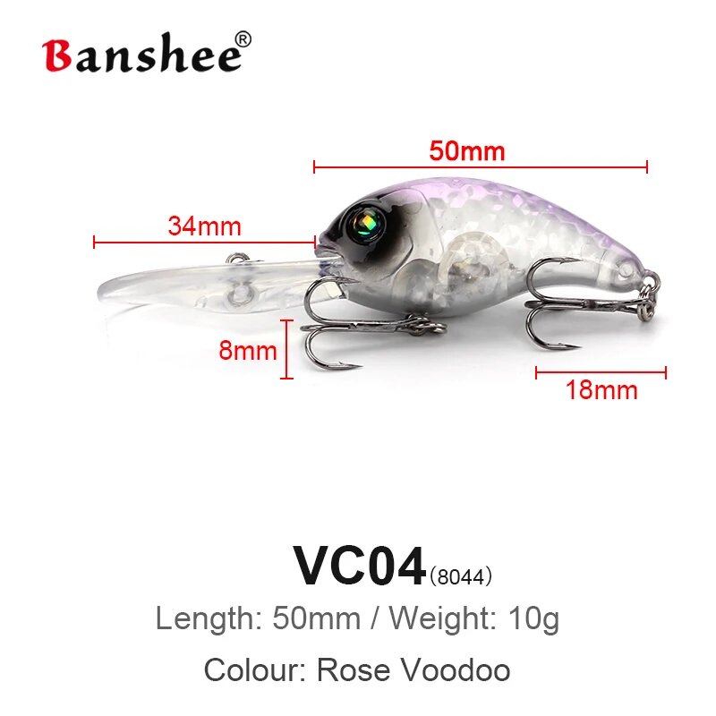 Banshee 50 мм 10g фотосессия для щуки и окуня бас карп глубокое погружение 1,5-4,5 м воблер блесна воблеры для рыбалки воблеры на щуку воблеры для троллинга воблер для троллинга кренки воблеры