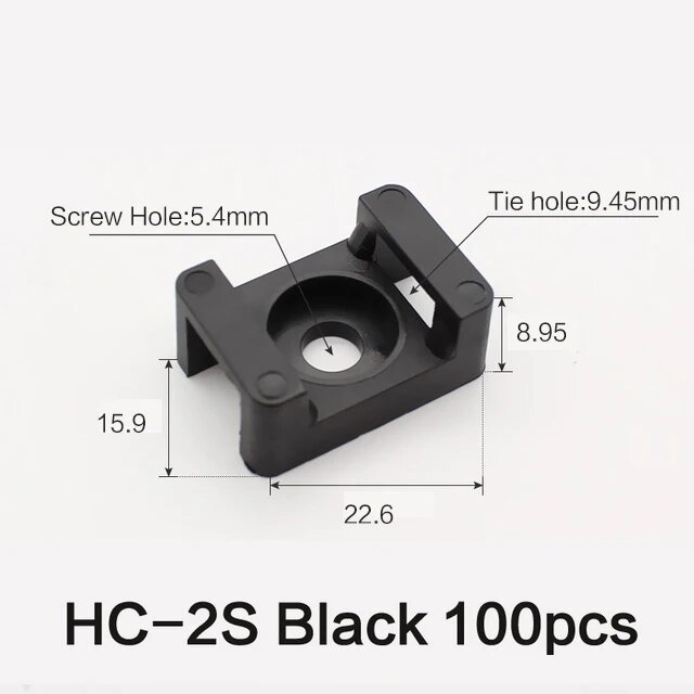 Крепление для кабеля HC-2S Black 100pcs