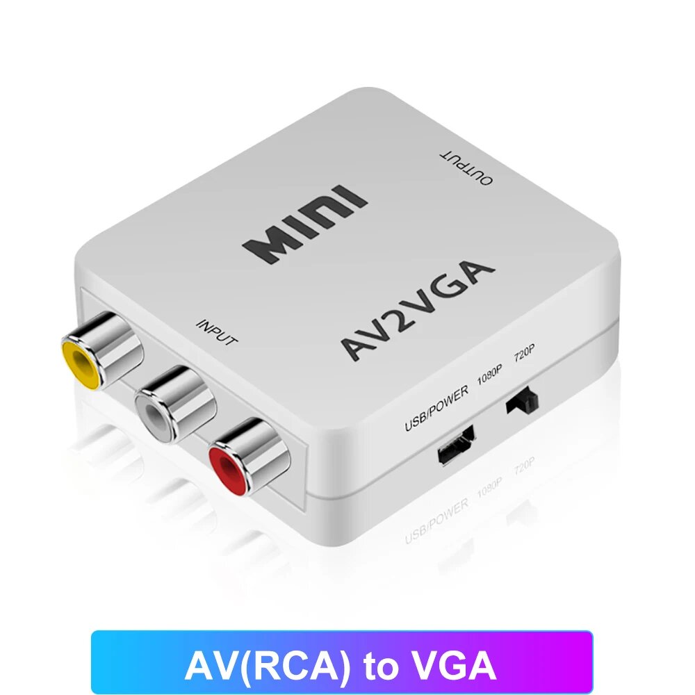 AV(RCA) to VGA конвертер белый