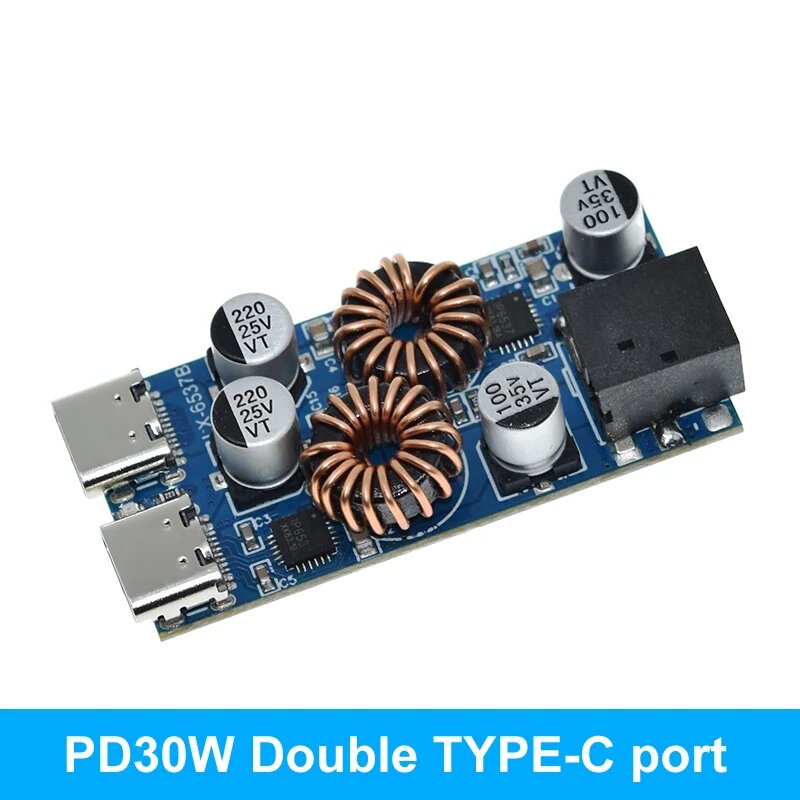 Быстрая зарядка TZT teng QC3.0 QC2.0 30W 2 портов USB Type-C Double Type-C