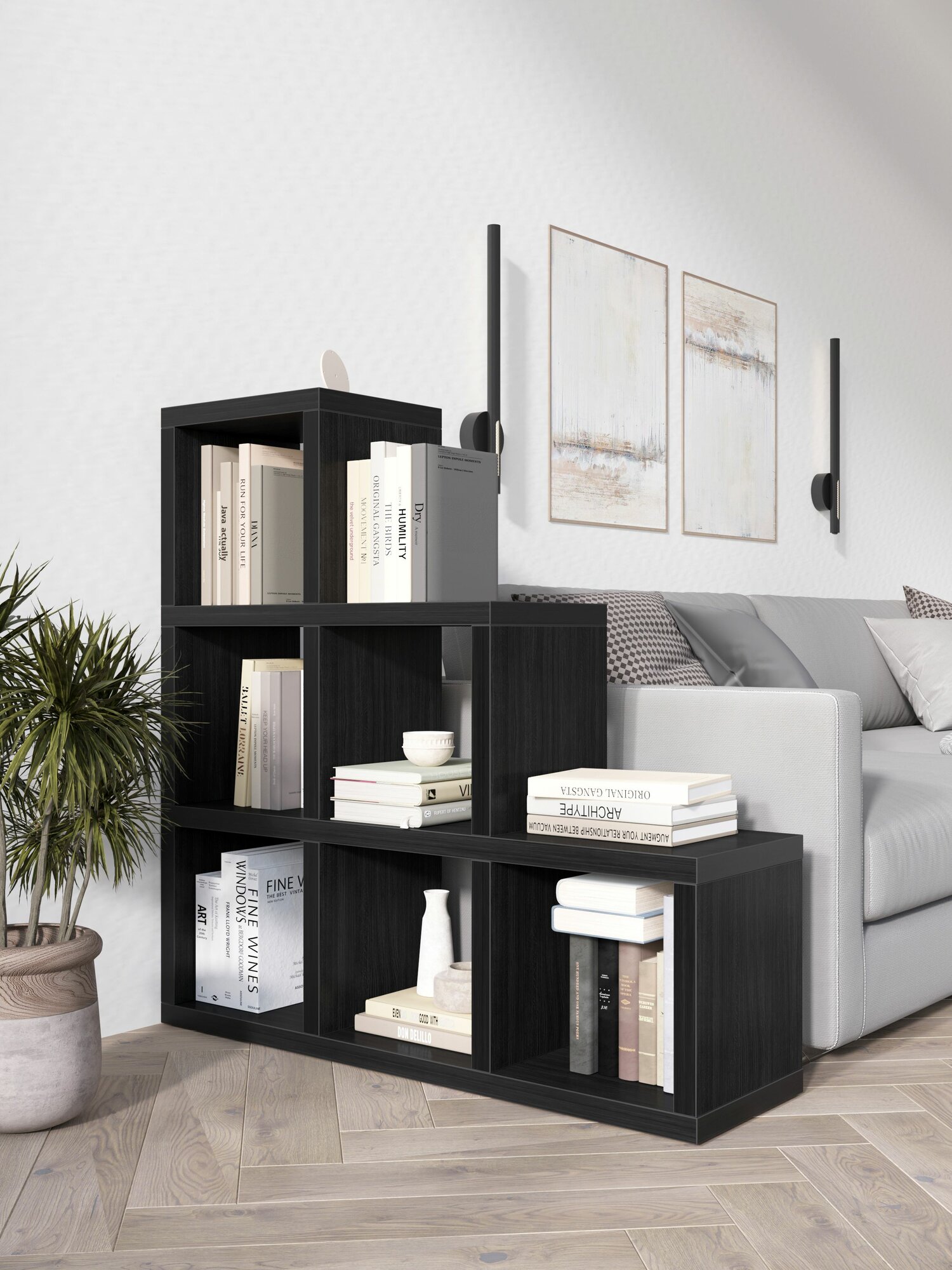 Стеллаж RIDDLE SPOT 3х3 114,3х114,3х33 см, деревянный для книг и игрушек, зонирующая перегородка, белый