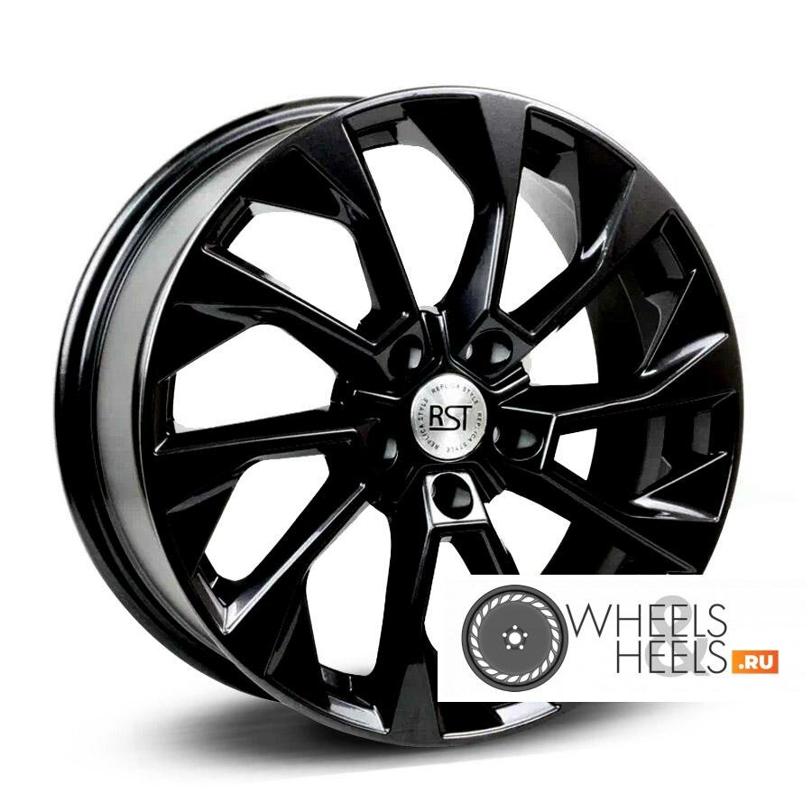 Диск автомобильный литой RST R177 17x7 5x114.3 et45 dia54.1 Черный глянцевый