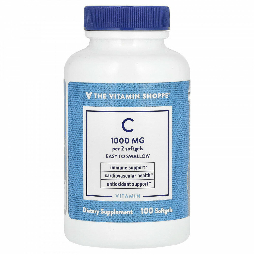 The Vitamin Shoppe, витамин C, 100 мягких таблеток