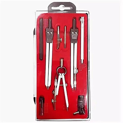 Набор чертежный " KWELT " 9 предметов, пластиковая упаковка, европодвес