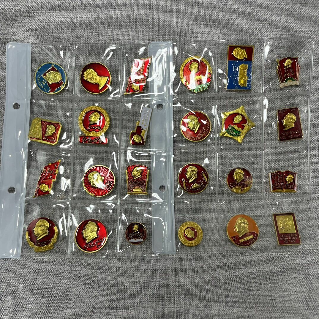 Коллекционный микрозначок "Красная ностальгия", полная коллекция значков председателя Мао, 120 штук, с сувенирным буклетом