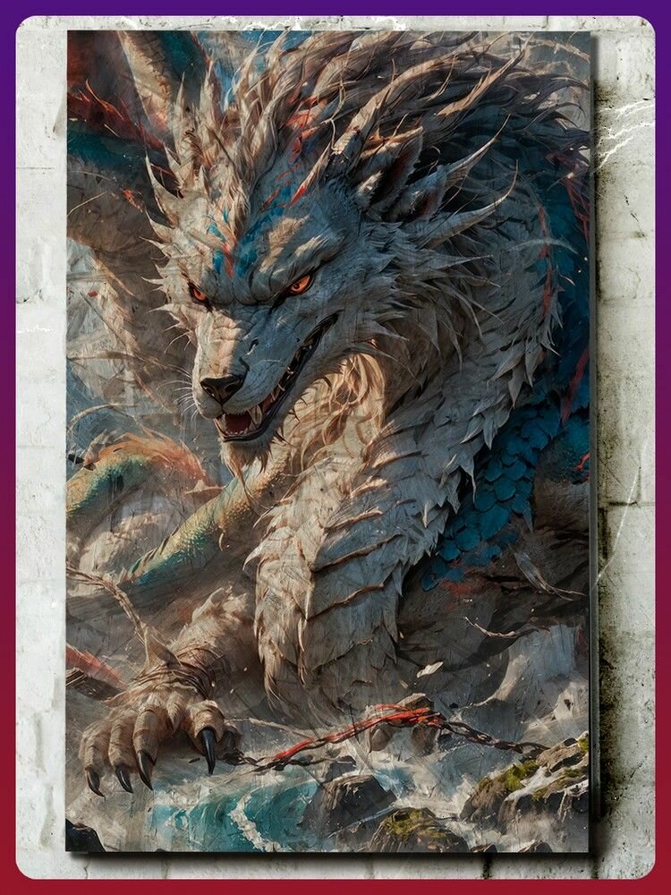 Картина интерьерная на рельефной доске азия Дракон (Япония, Китай, Корея, арт, манга) - 62412352