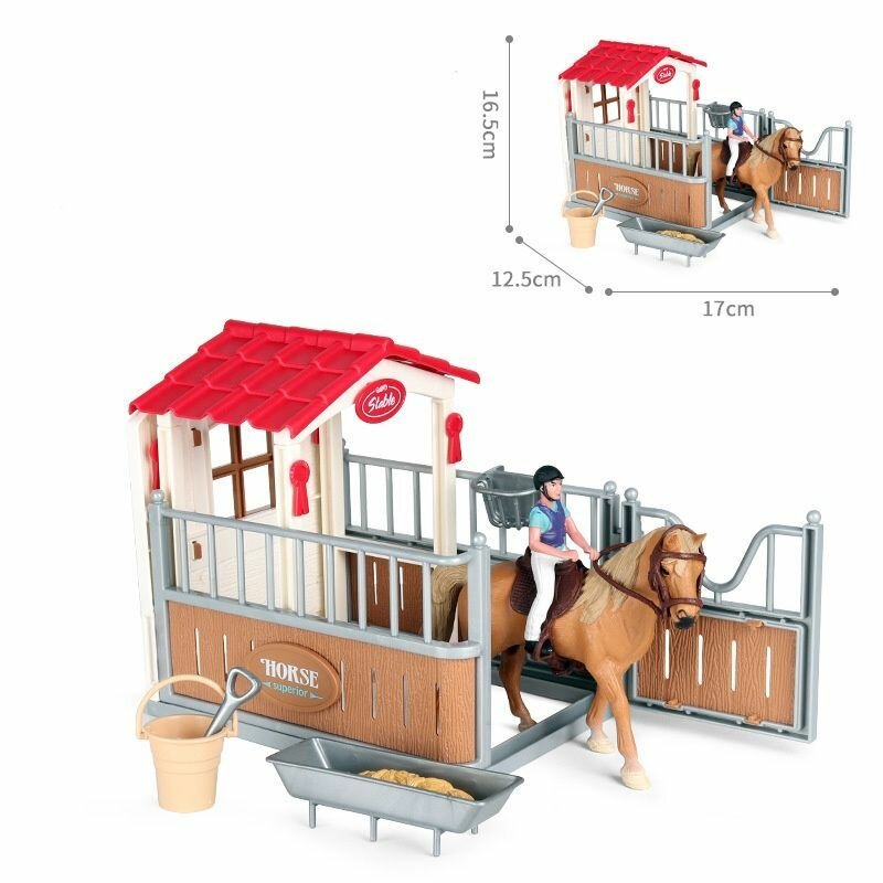 Реалистичный всадник, Жокей, Прекрасная модель конюшни для лошадей, игровой набор, фигурки животных, детские игрушки своими руками для девочек и мальчиков