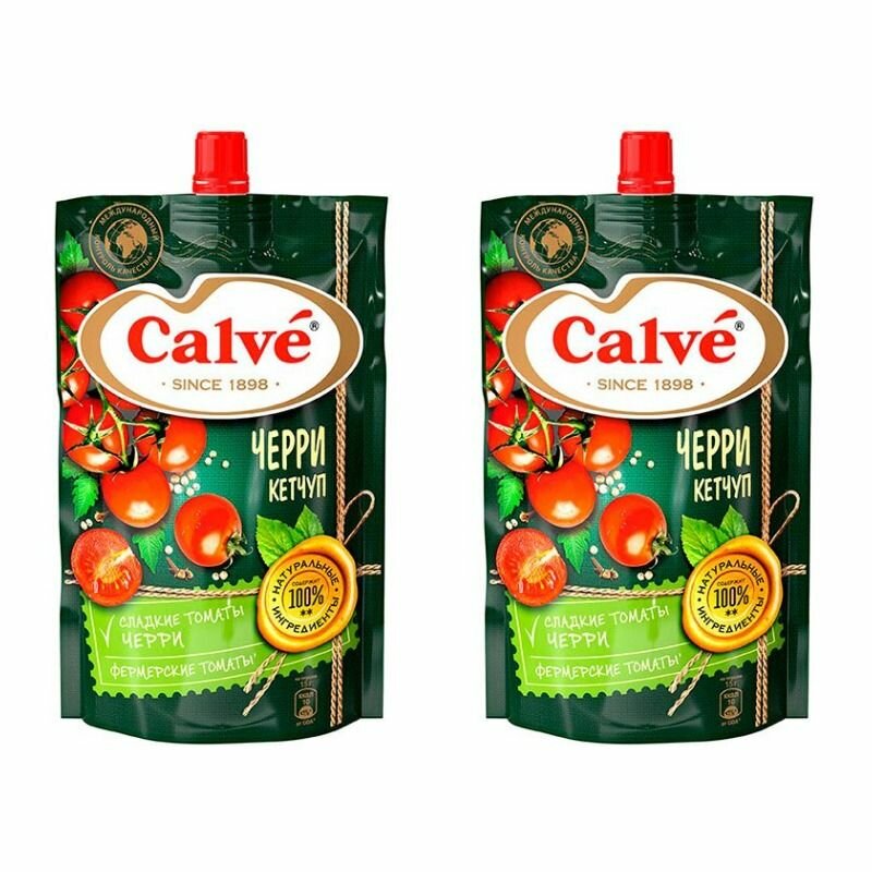 Calve Кетчуп, Помидоры черри, 350 гр, 2 уп.