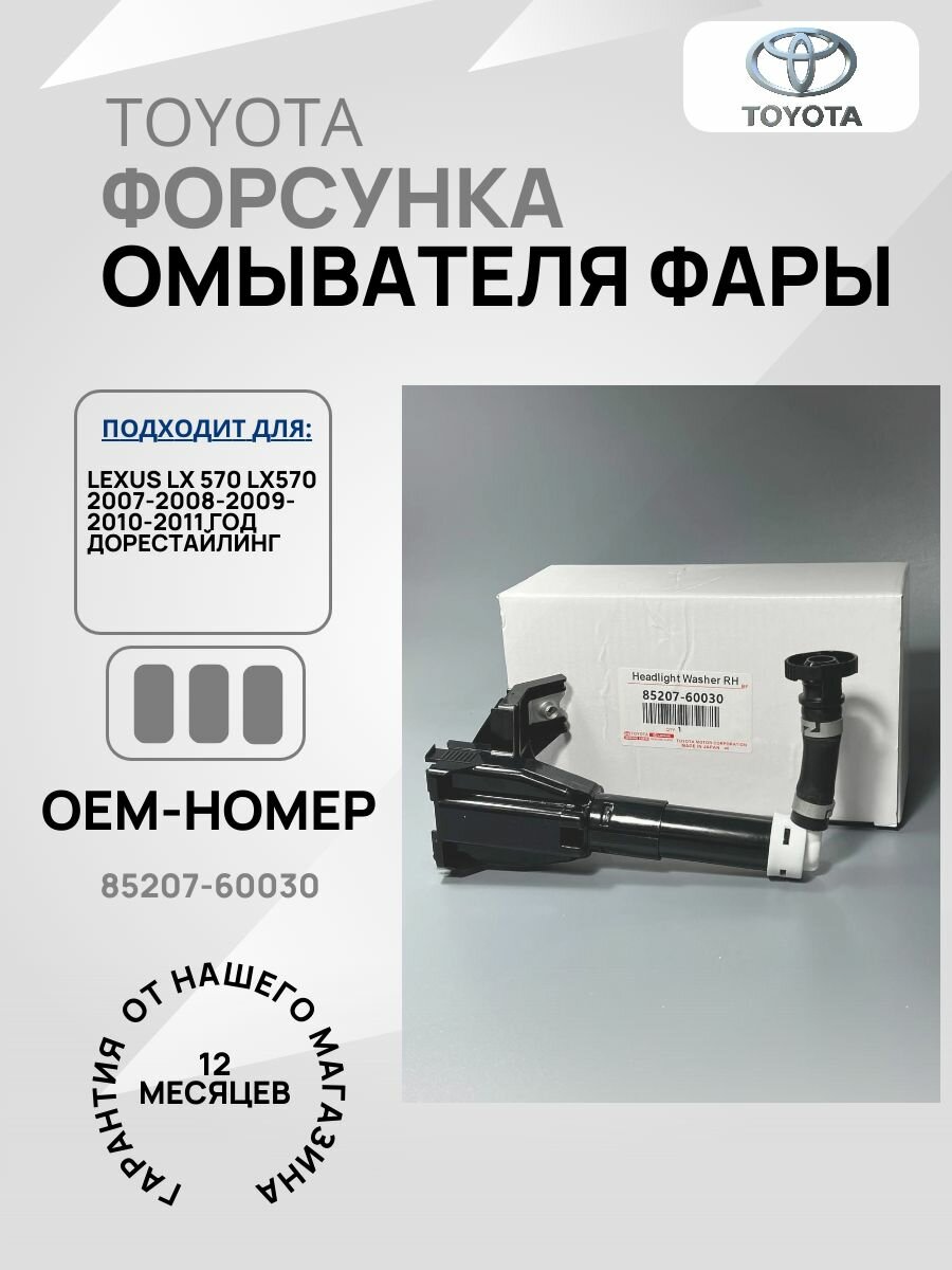 Форсунка омывателя фары правая арт.85207-60030