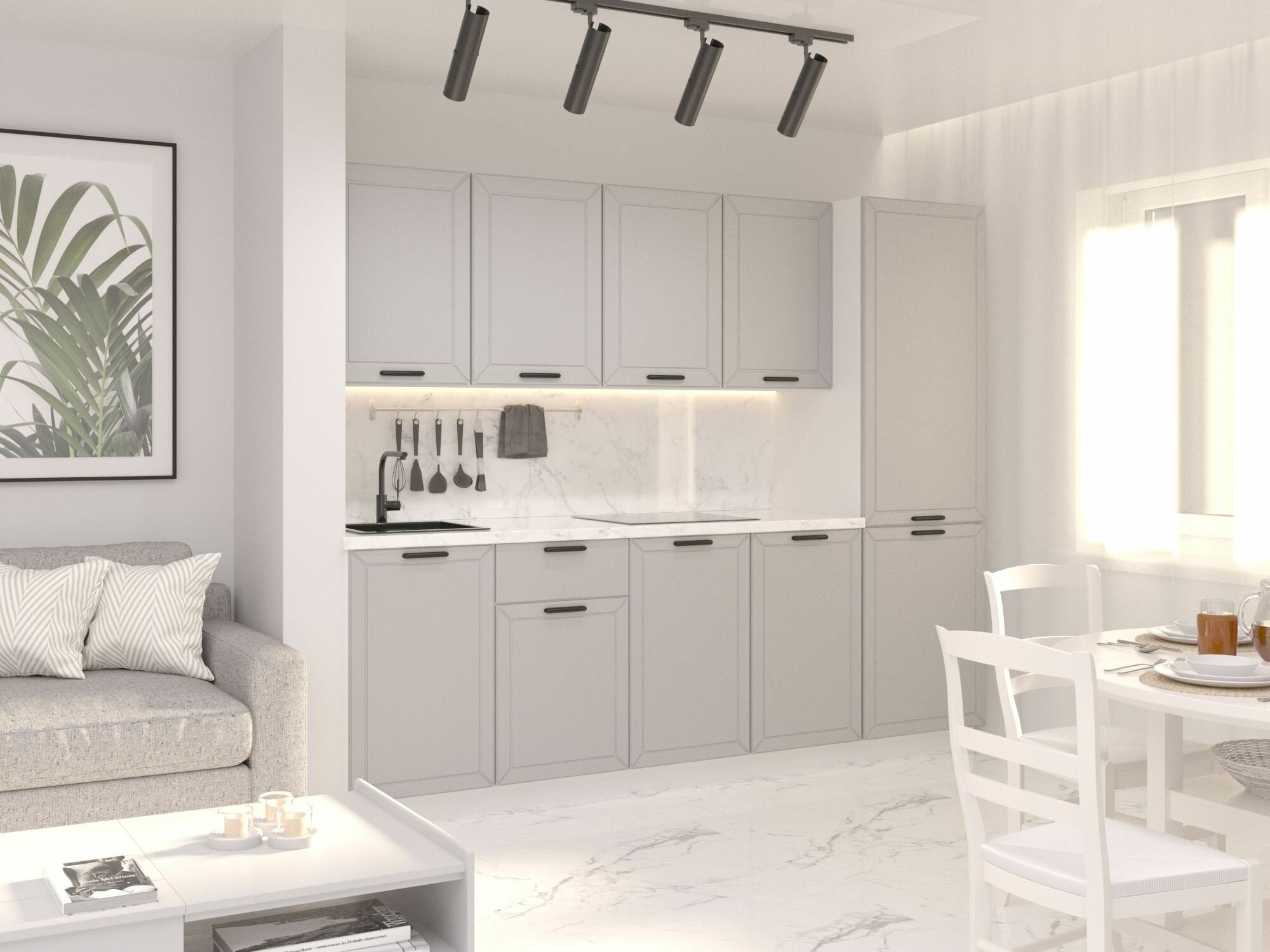 Кухонный гарнитур Глетчер Гейнсборо Силк , 2600 мм