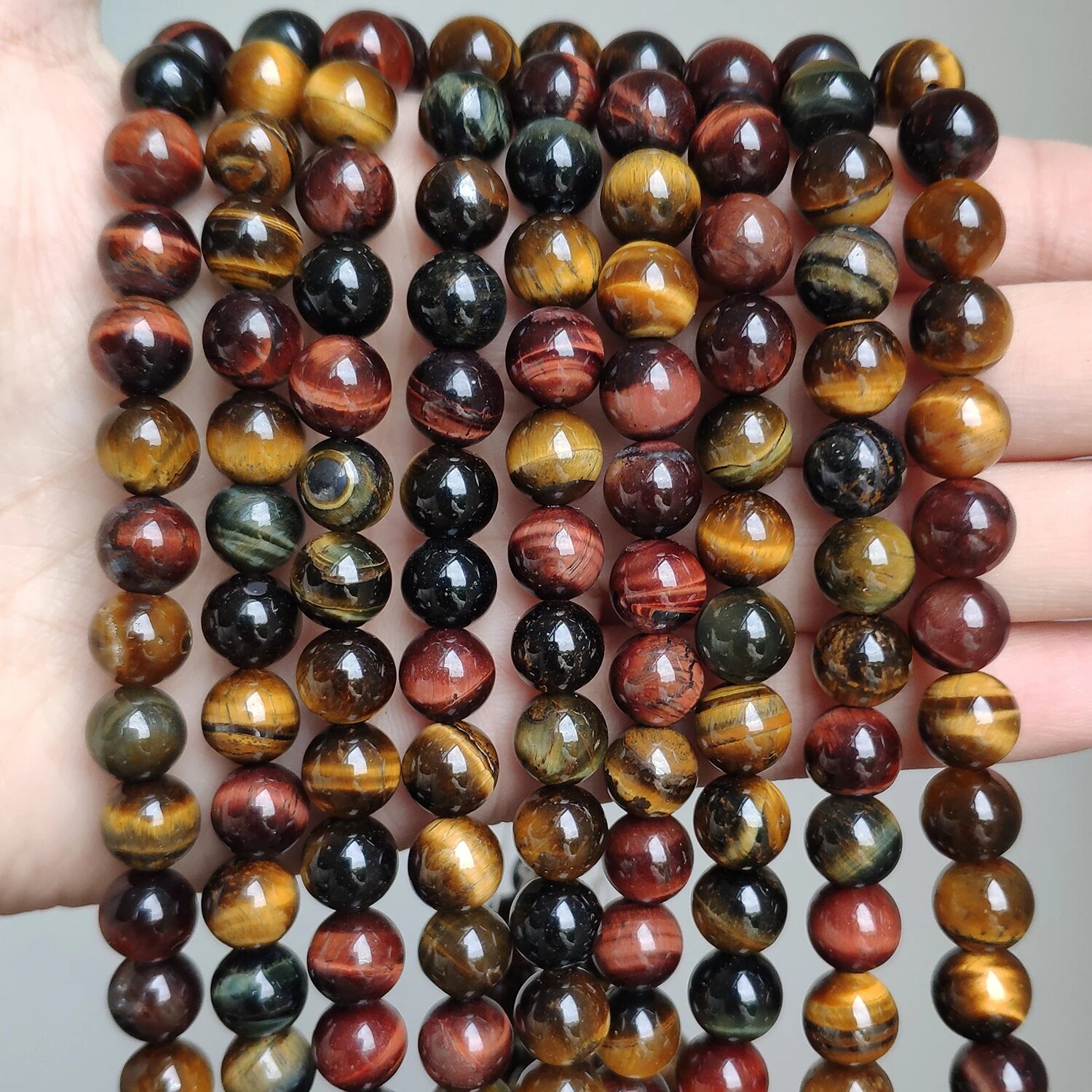 Бусины из натурального камня тигровый глаз аметист 4/6/8/10 мм 8mm 46pcs beads, colorful tiger eye