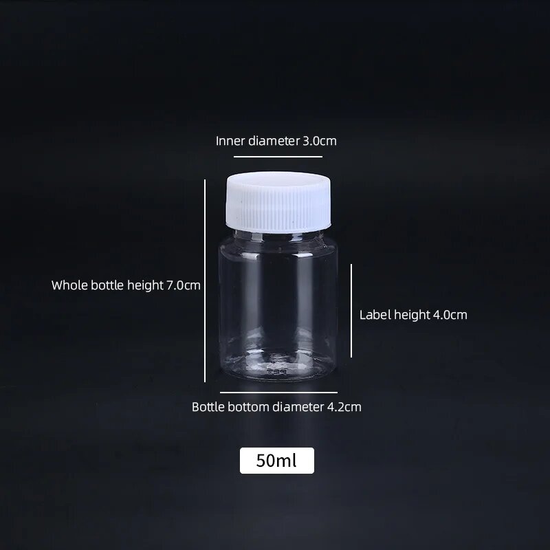 Прозрачные ПЭТ флаконы 15/20/30/100 мл 50ml