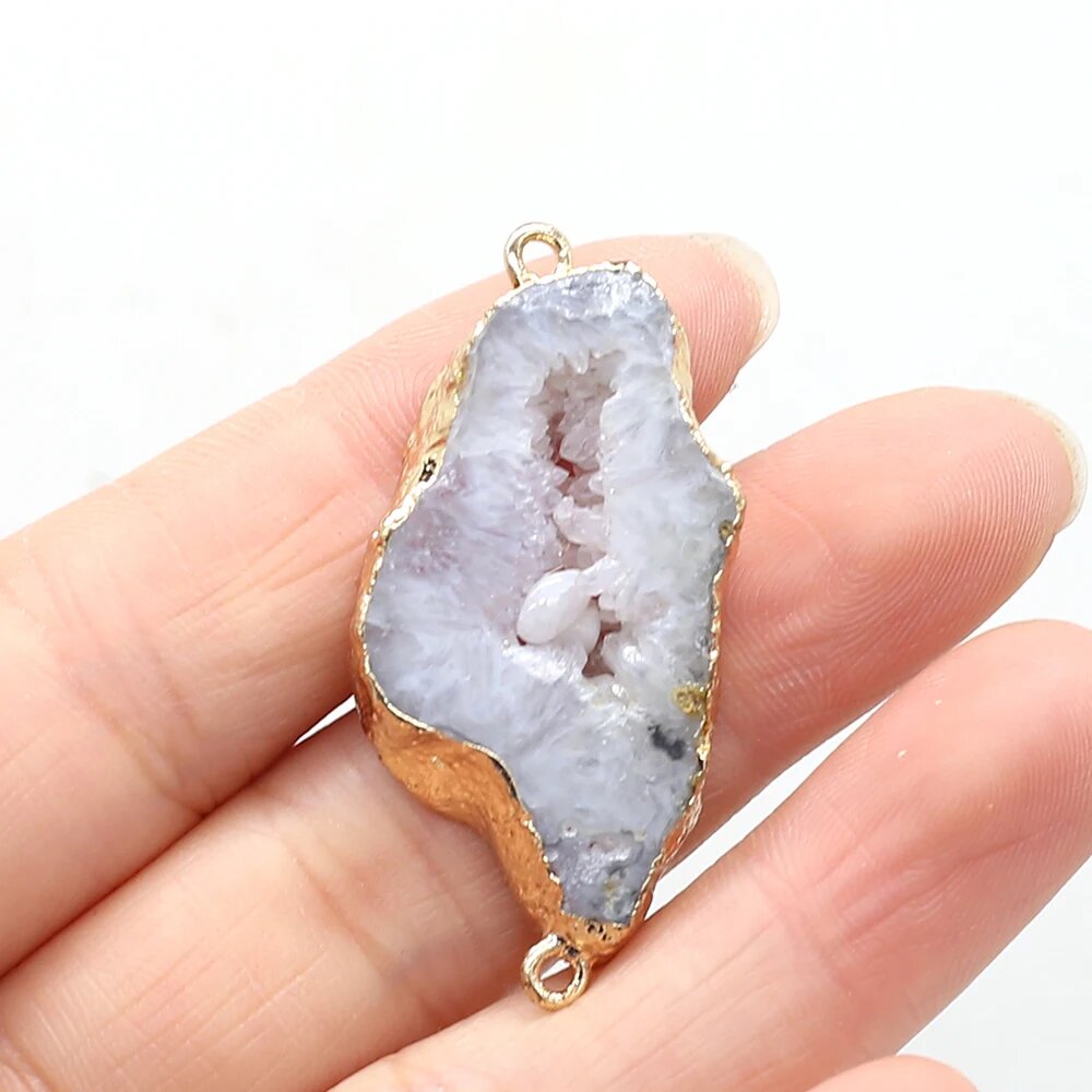 Подвеска для браслета из агата 20x30-25x35 мм White