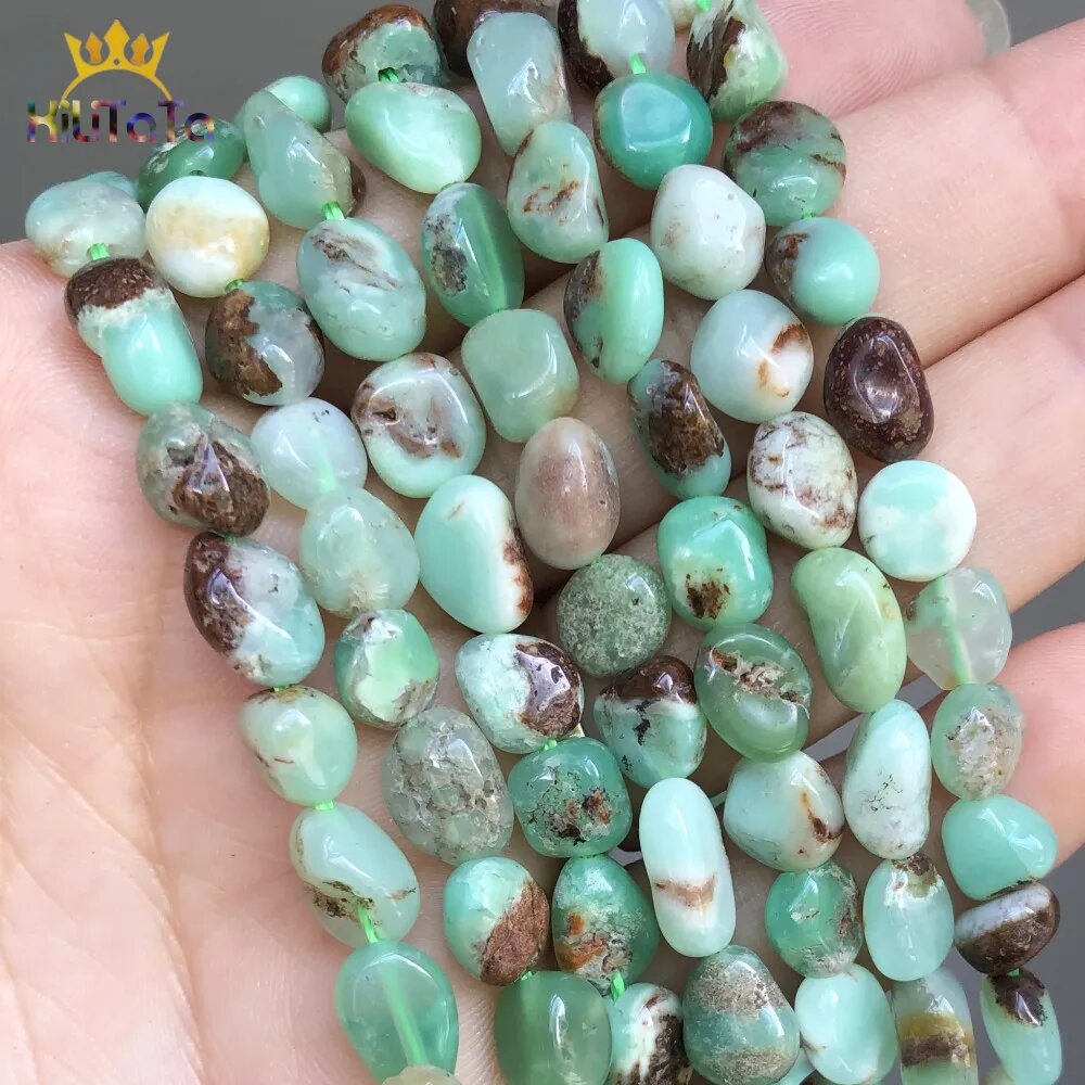 Бусины из камня для браслетов xilitata Изумрудный, Chrysoprase Jade