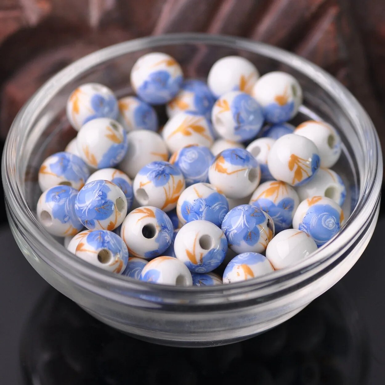 Керамические бусины Dreamzeal 10 шт, цветы, 10 мм, 12 мм 8mm, Pattern 129