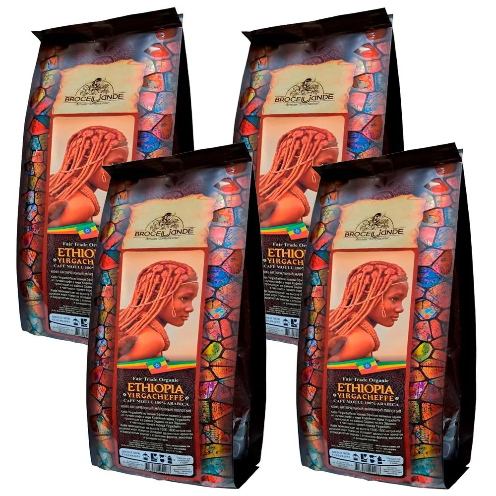 Кофе Broceliande "Ethiopia", молотый, арабика, 100%, 250г, 4шт